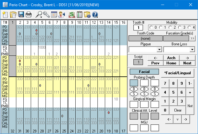 Perio Chart Setting Calculation Options